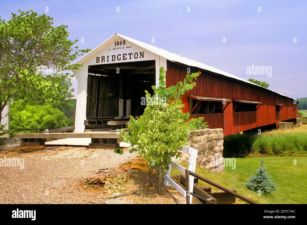 Park County, Indiana - The Bridgeton covered bridge 1868 Stock Photo ...