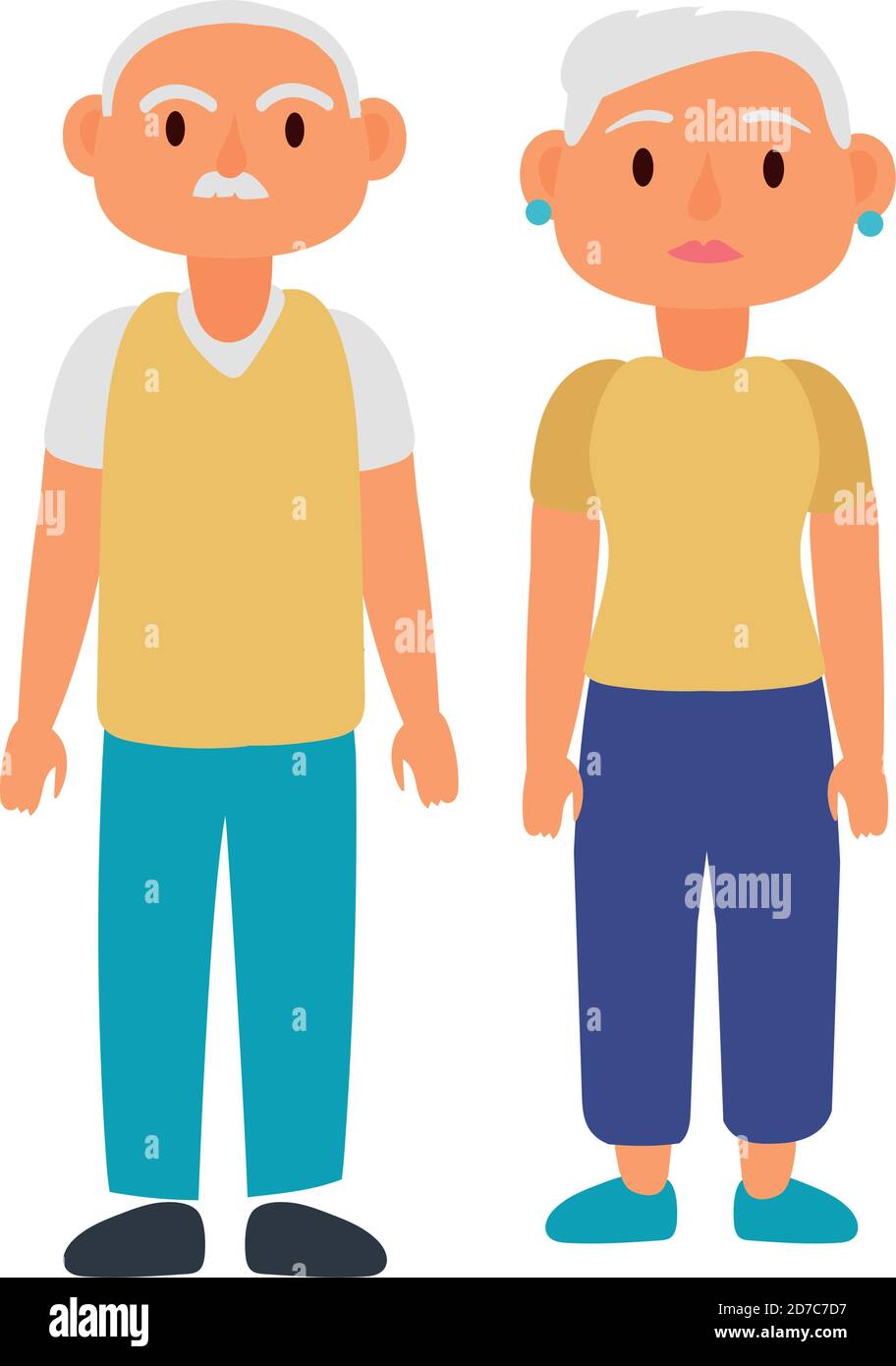 old couple persons avatars characters vector illustration design Stock ...