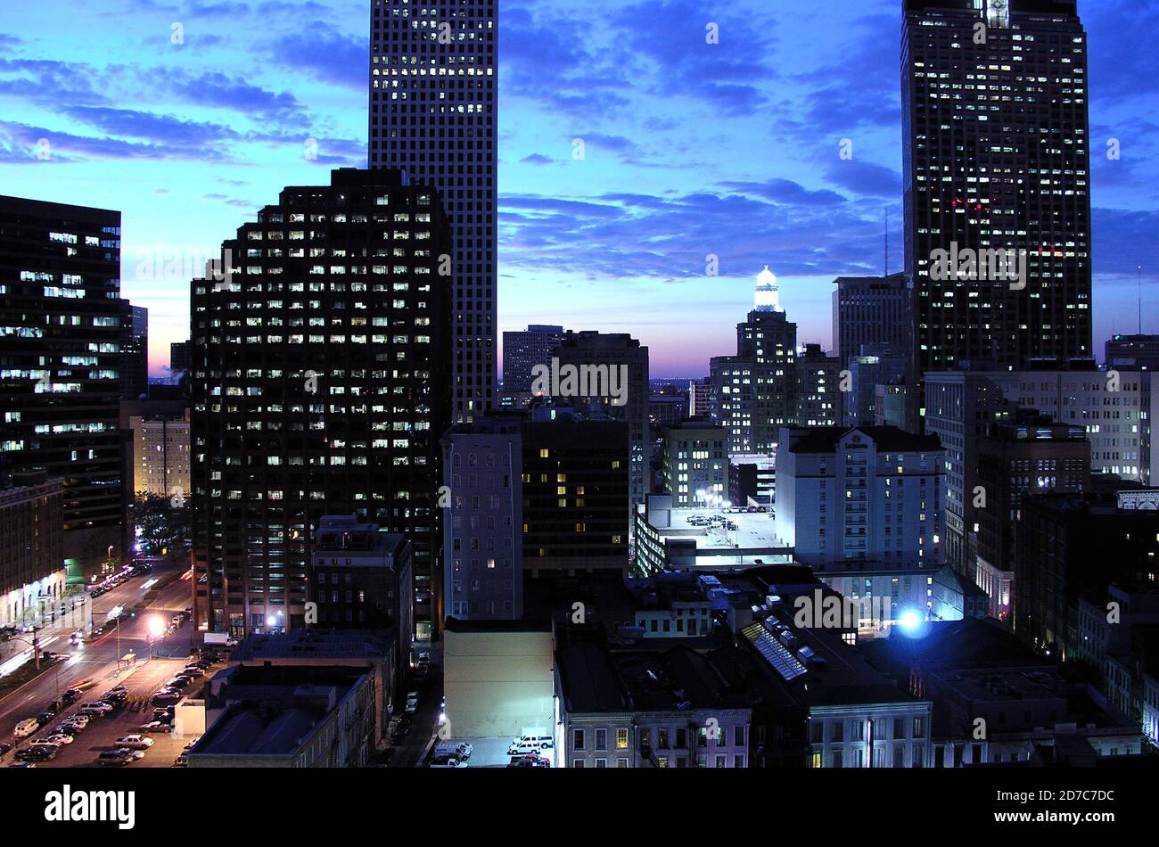 NEW ORLEANS, LOUISIANA, USA - DECEMBER 9, 2005: Archival sunset view of ...