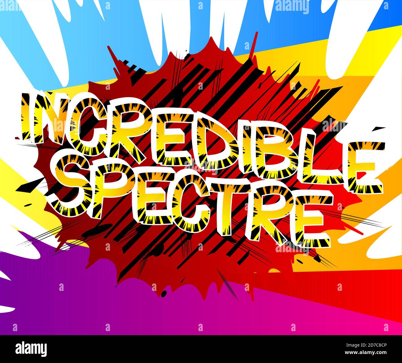 Incredible Spectre Comic book style cartoon words on abstract colorful ...