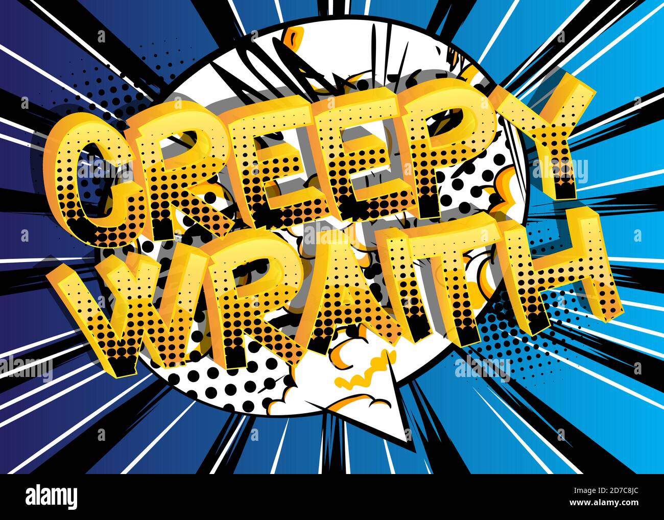 Creepy Wraith Comic book style cartoon words on abstract colorful ...