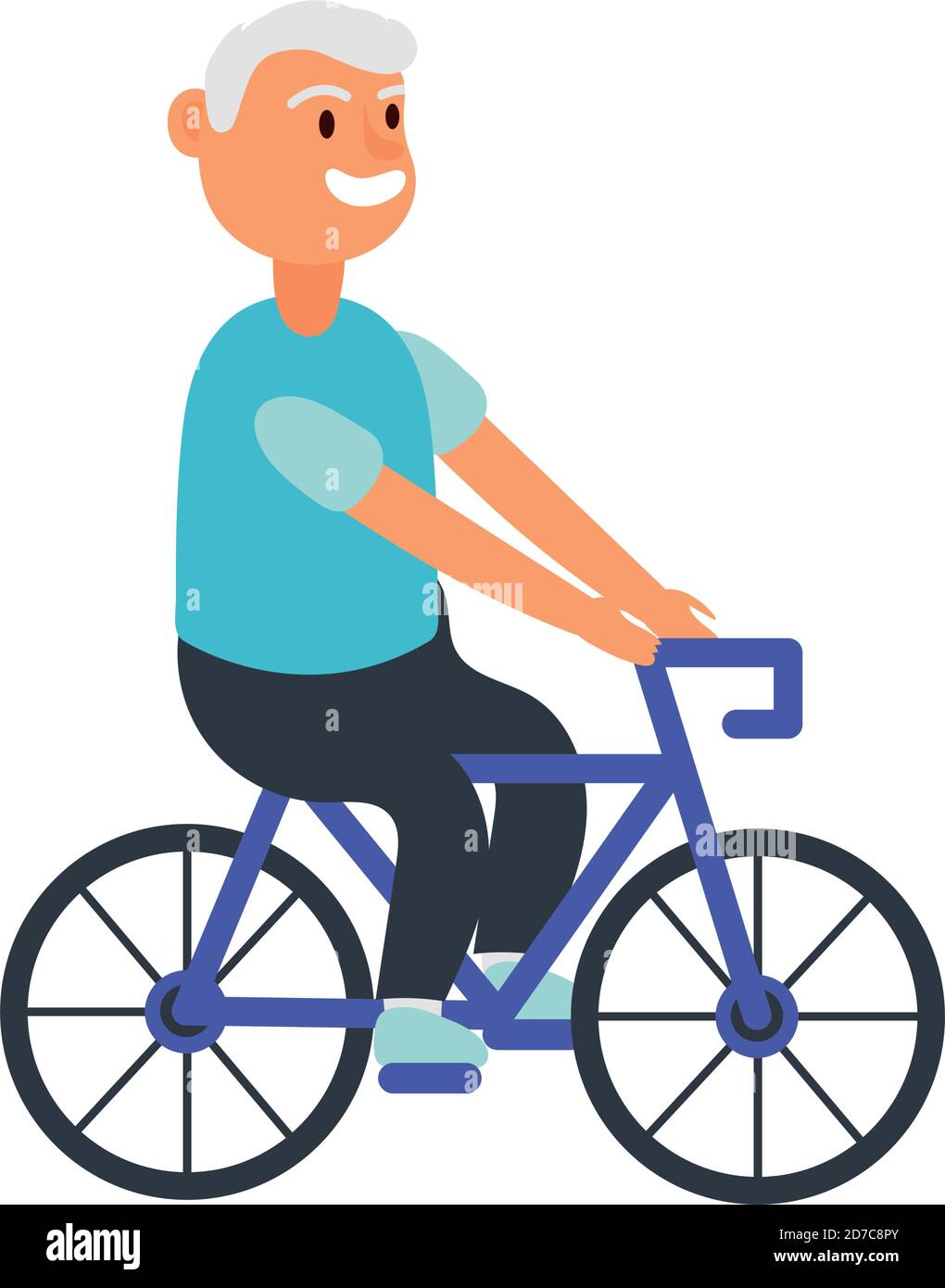 old man riding bicycle avatar character vector illustration design ...