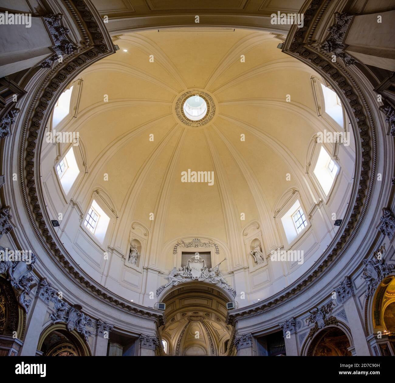 Inside panoramic image of Santa Maria in Montesanto Catholic Church ...