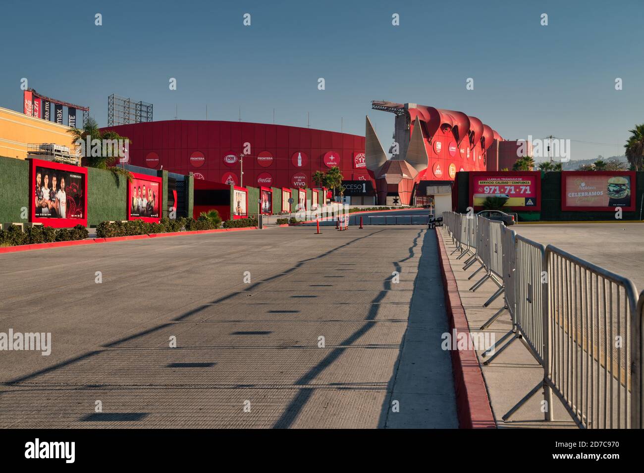 New modern red soccer stadium in Tijuana, Mexico Stock Photo - Alamy