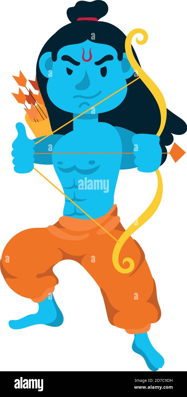 rama god with arch character vector illustration design Stock Vector ...
