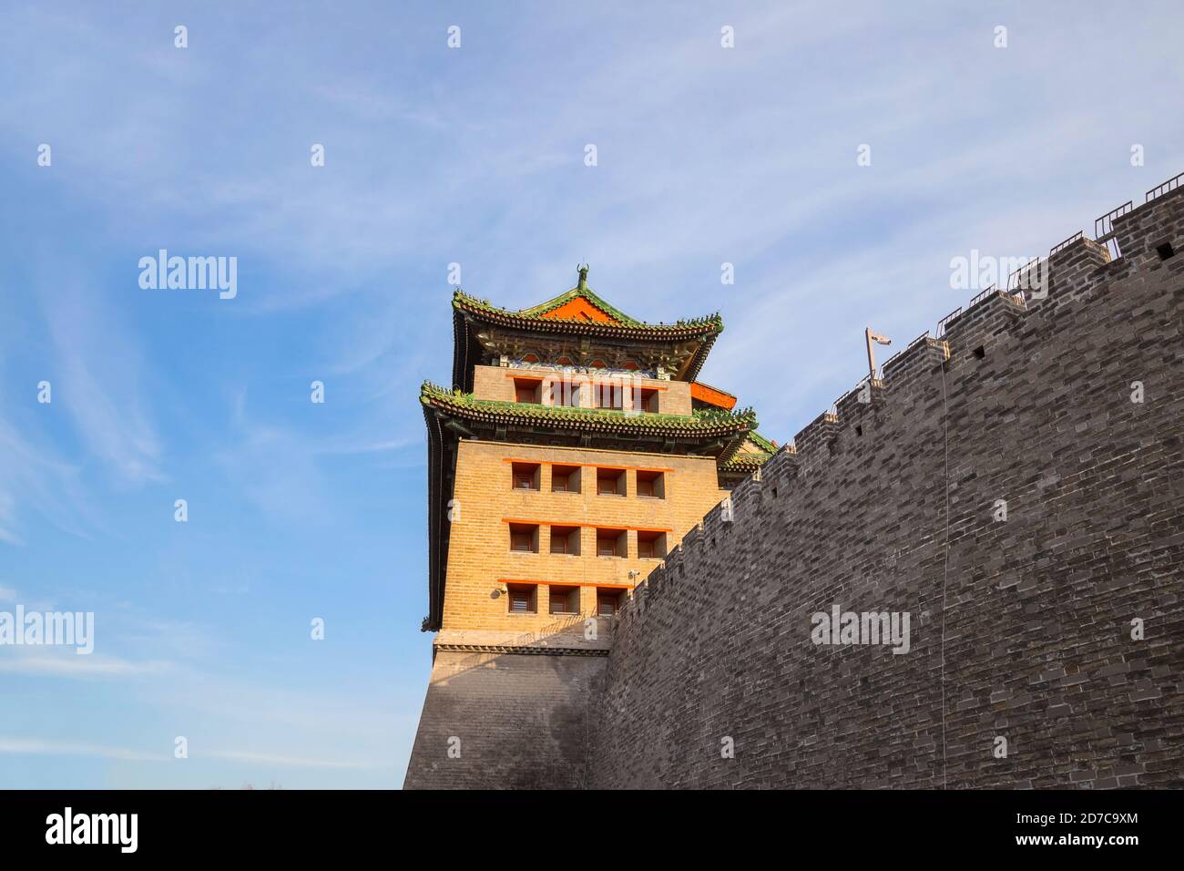 Beijing, China - Jan 14 2020: Deshengmen Archery Tower is a city gate ...