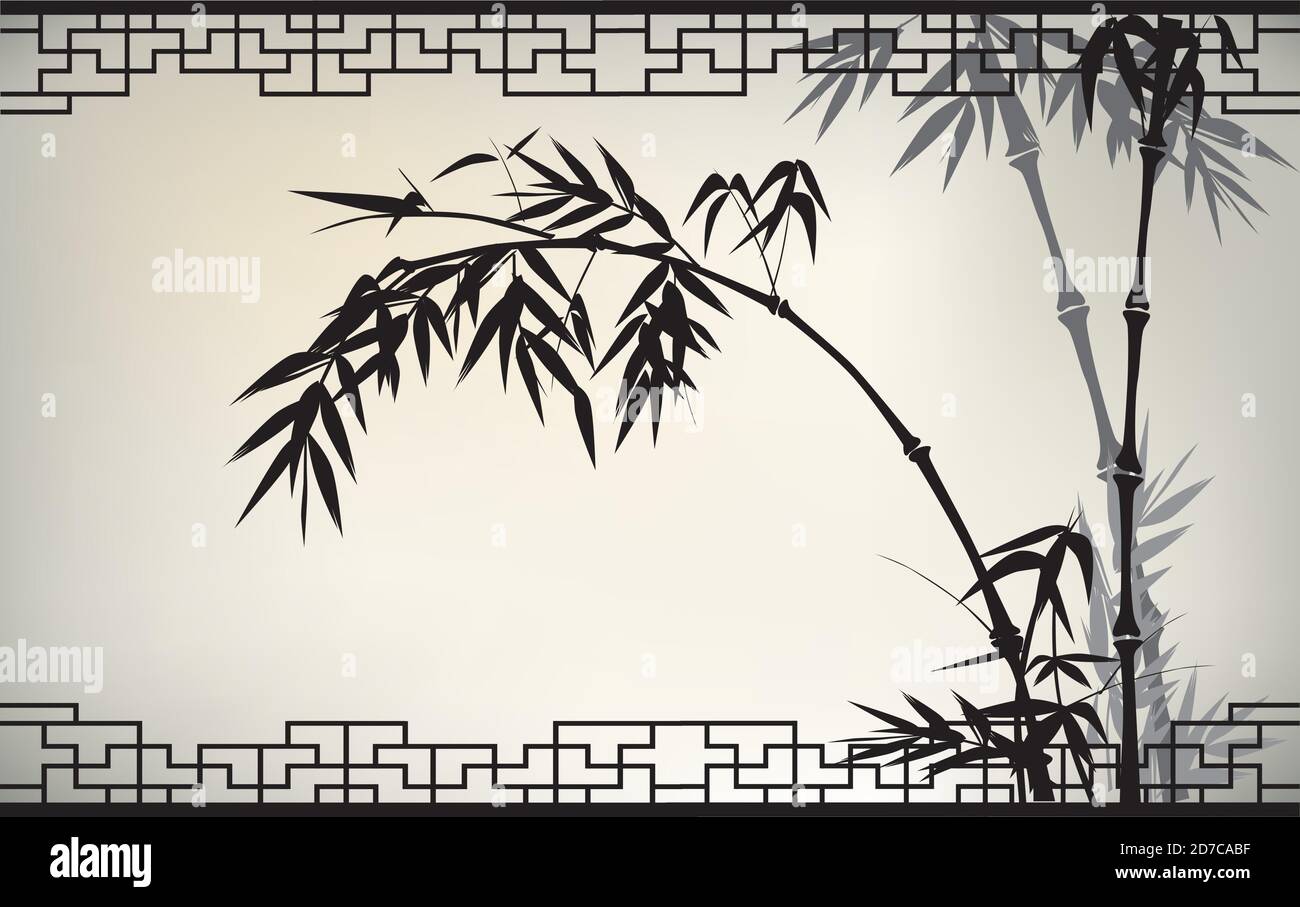Old Chinese traditional bamboo painting Stock Vector Image & Art - Alamy