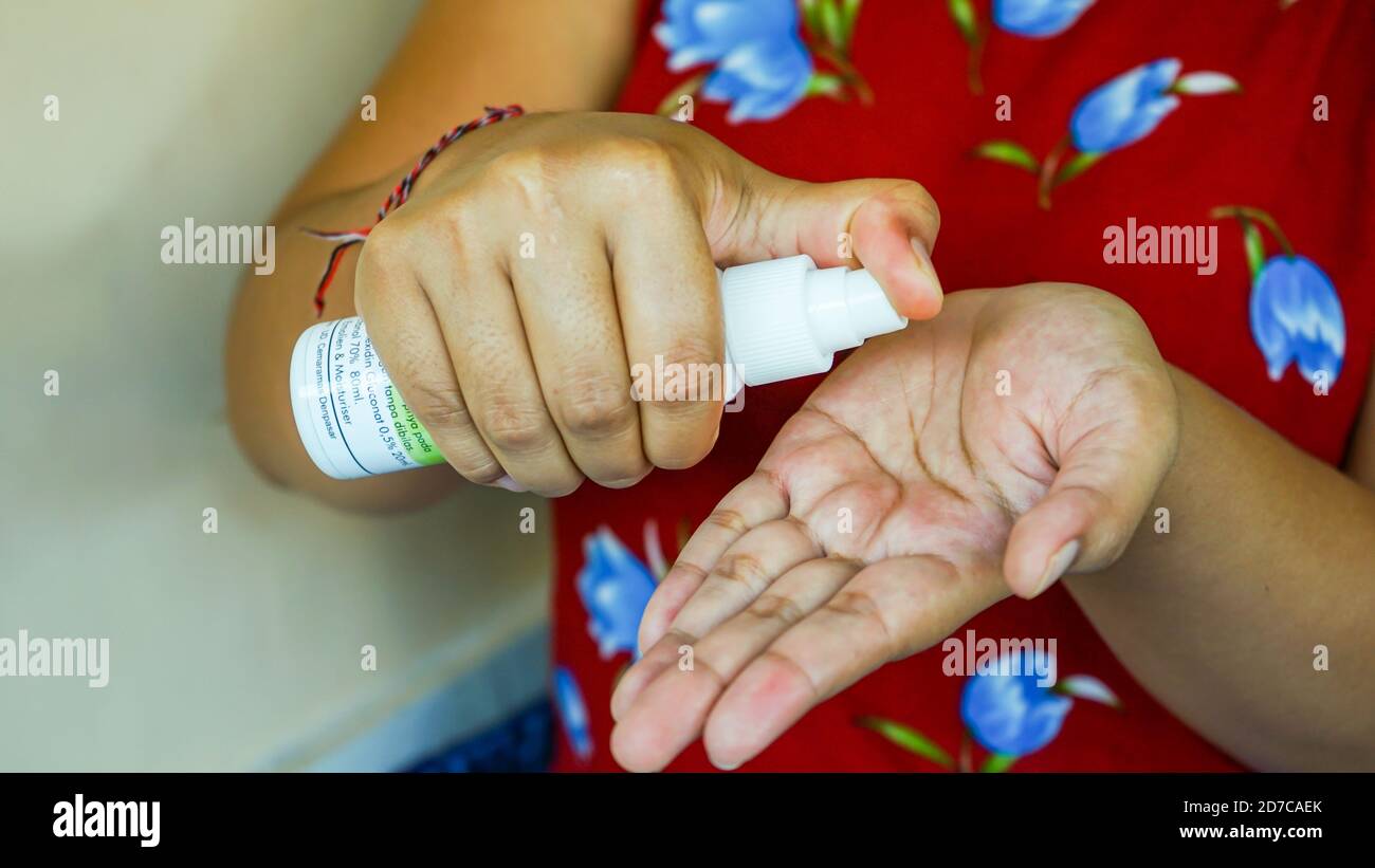Close up hand sanitizer Stock Photo - Alamy