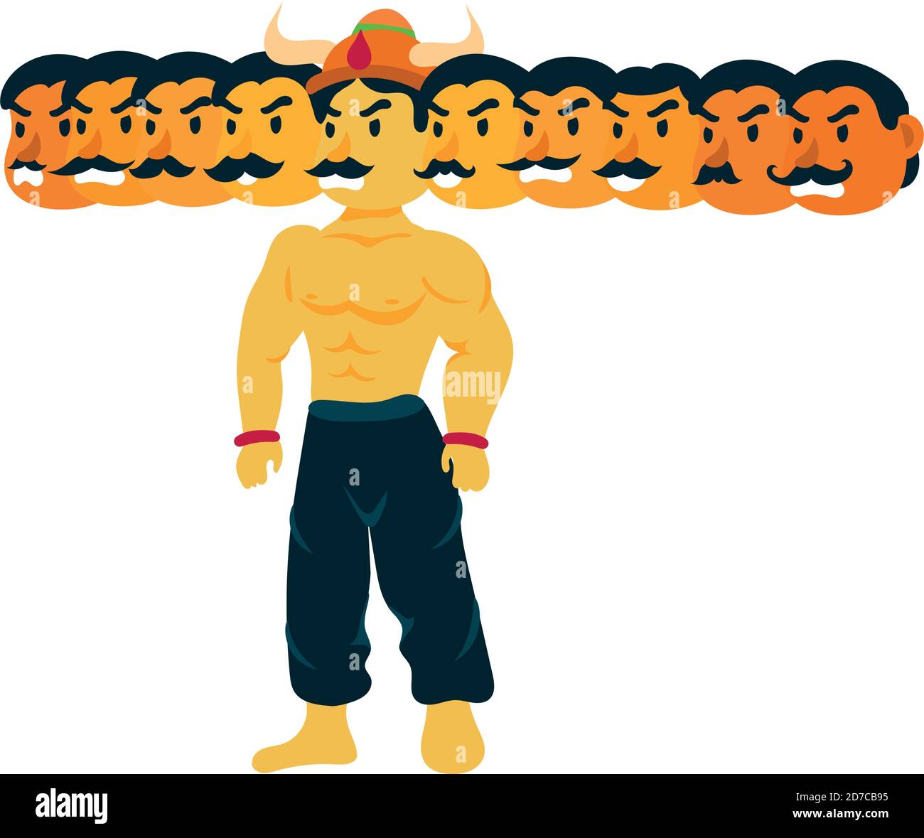 ravana with ten heads character vector illustration design Stock Vector ...