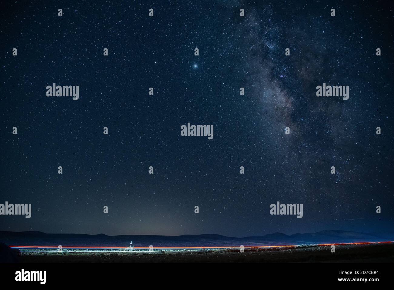 Landscape of Negev under a breathtaking starry sky at night in Israel ...