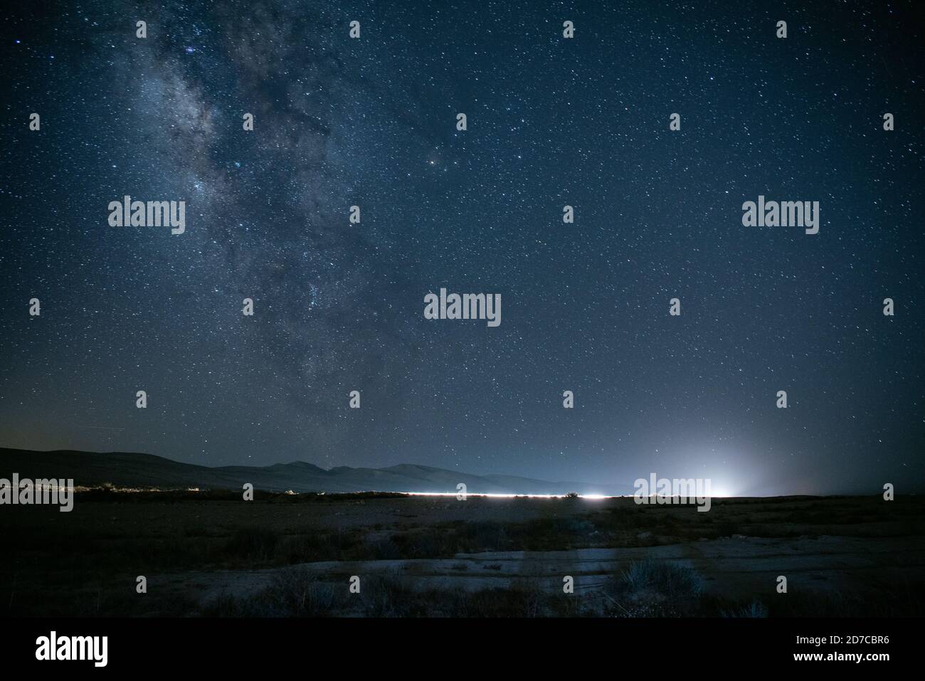 Landscape of Negev under a breathtaking starry sky at night in Israel ...