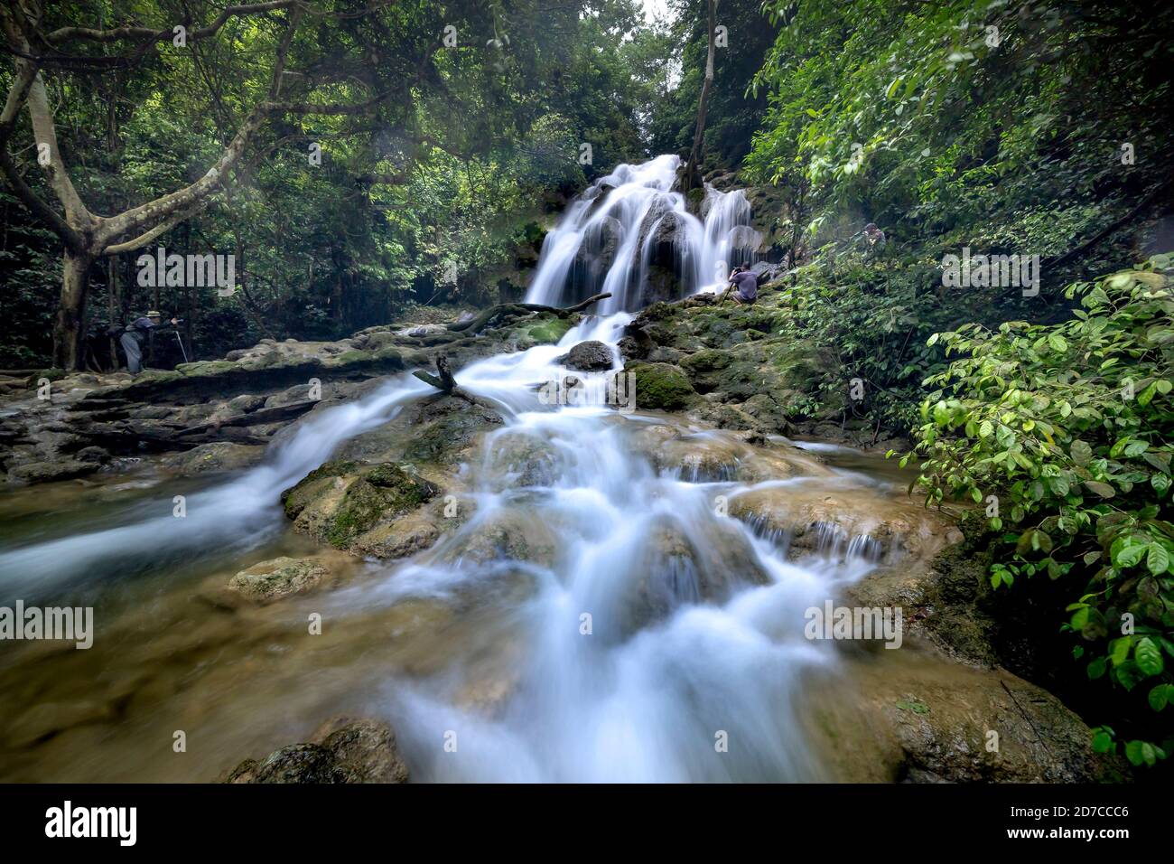 Waterfall in a tropical forest in Thai Nguyen Province, Vietnam Stock ...