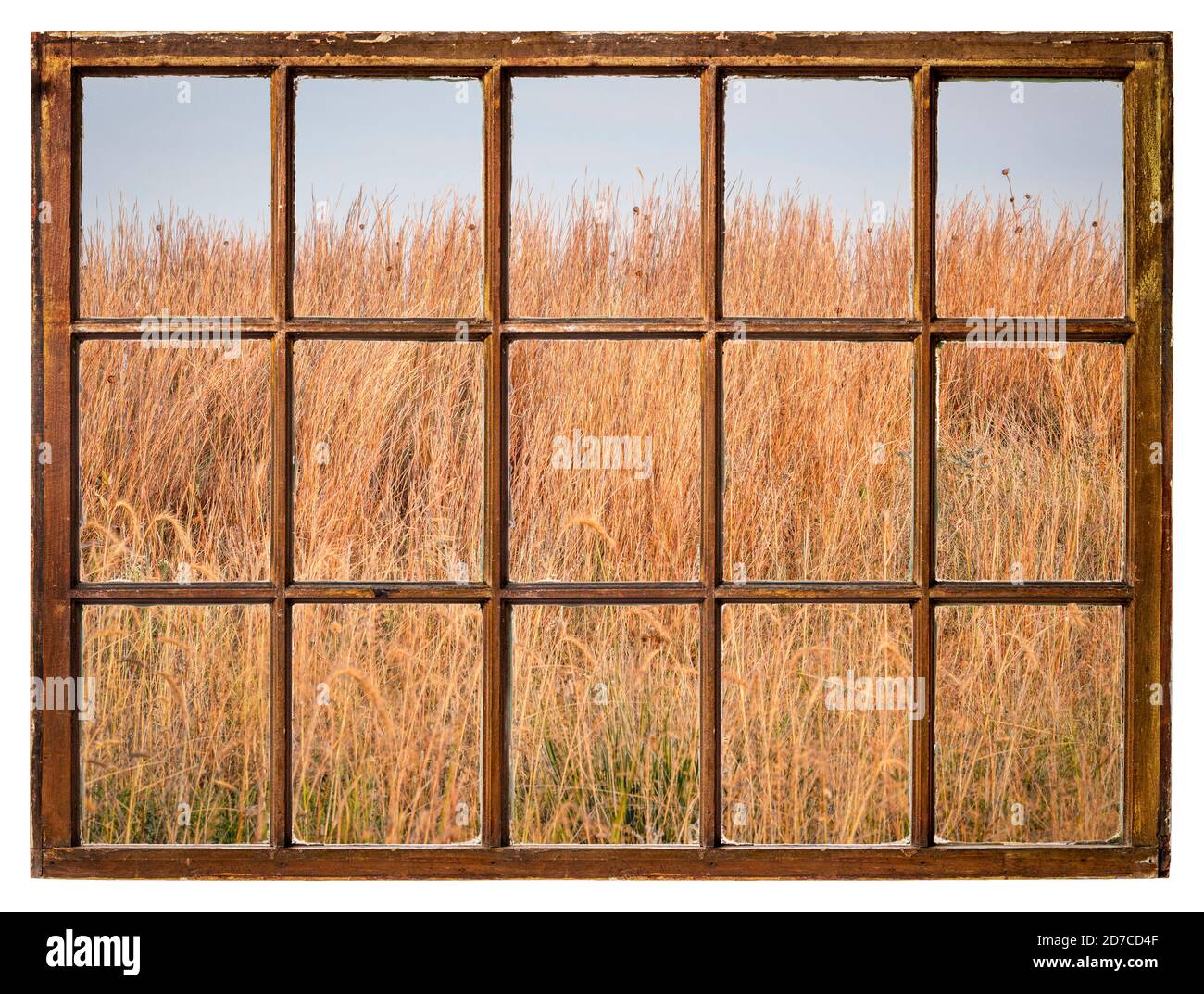 late summer grass in a prairie of Nebraska Sandhills as seen from a ...