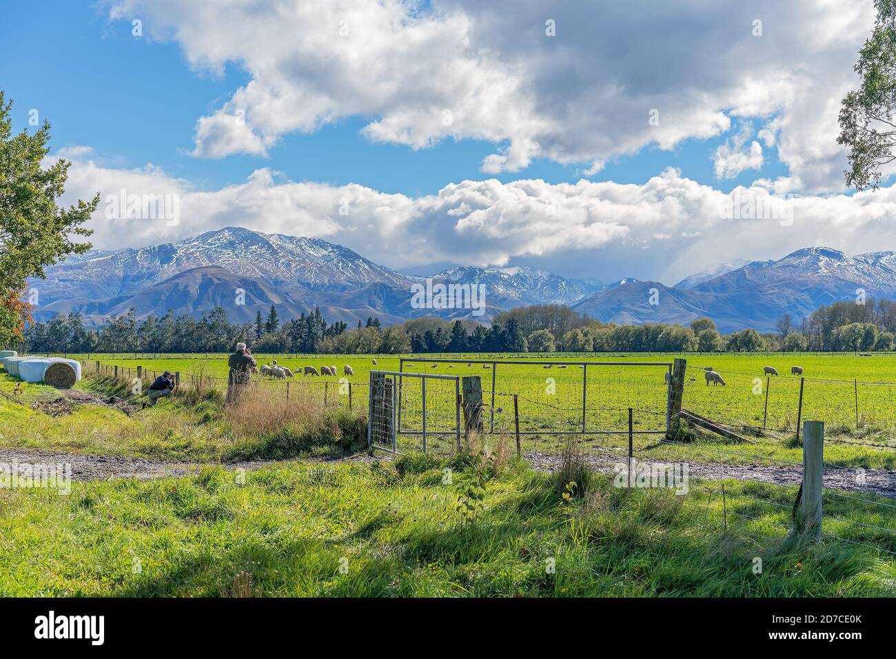 CHRISTCHURCH, NEW ZEALAND - April 2018: The snow capped alpine ...