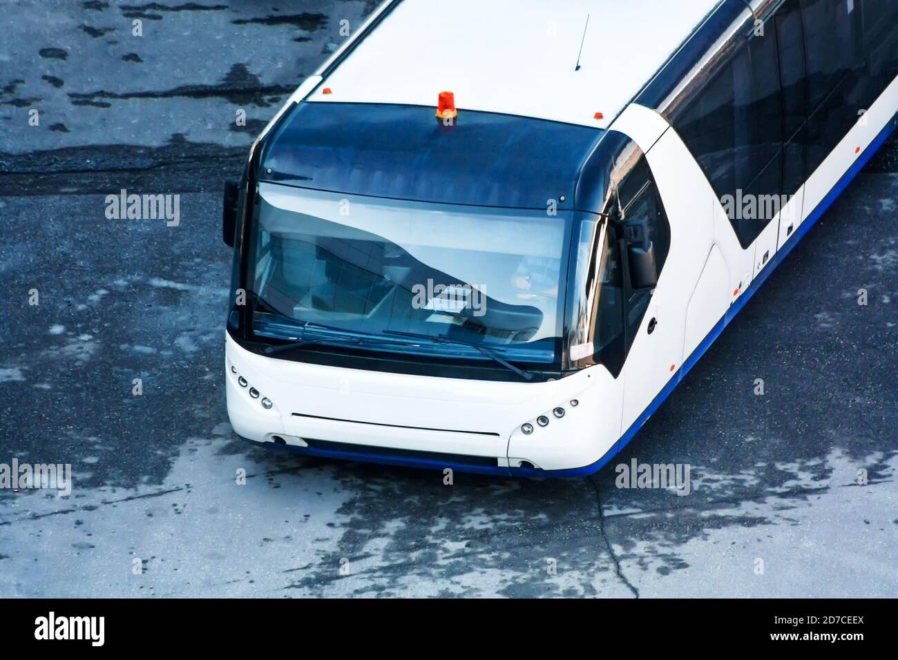 Bus at the airport apron Stock Photo - Alamy