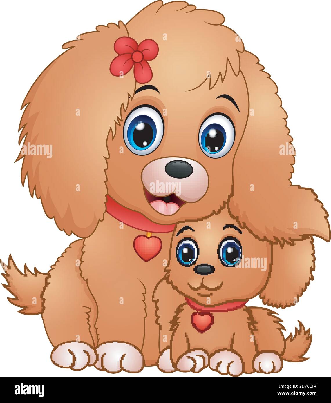 Vector illustration of Cute little dogs cartoon Stock Vector Image ...