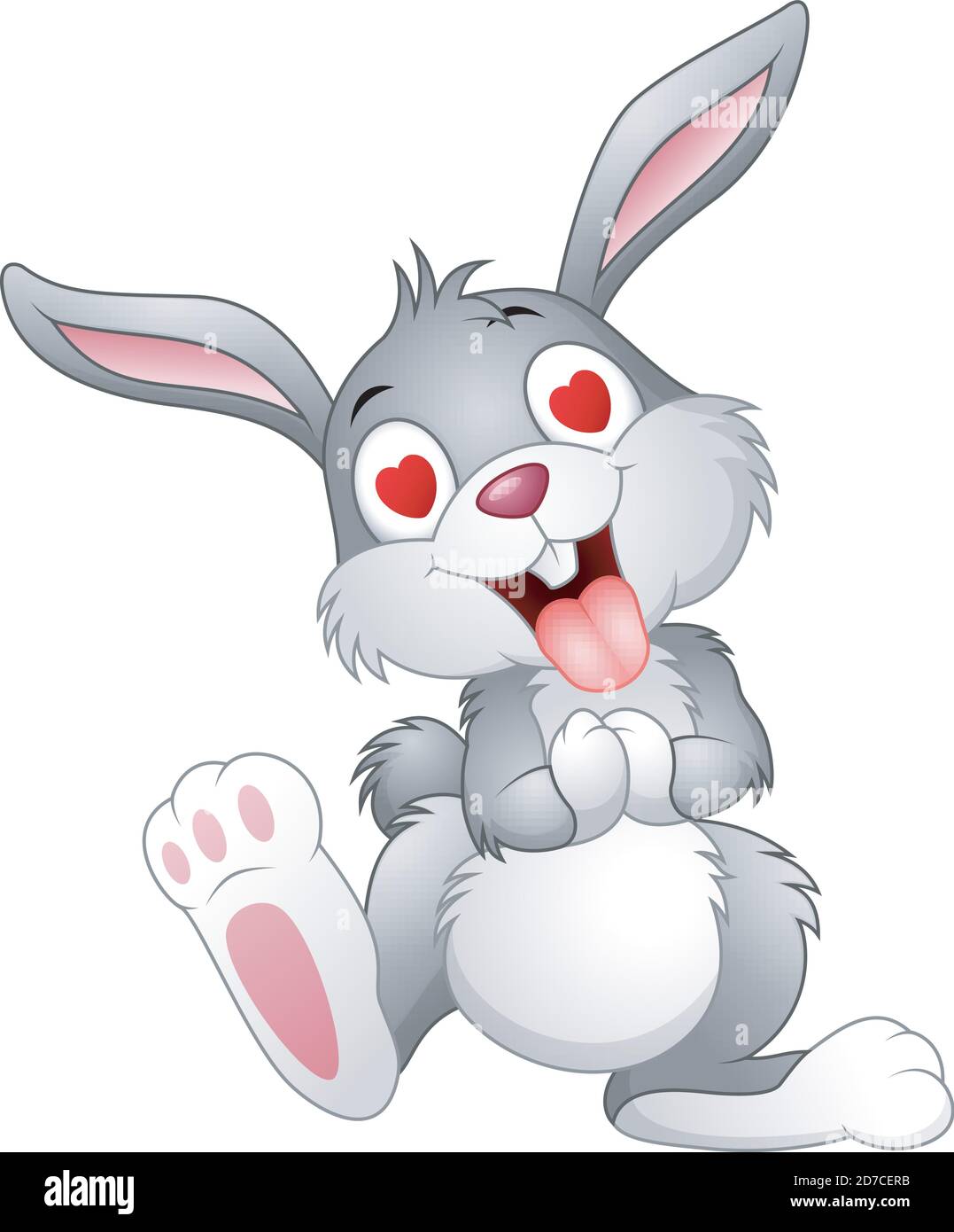 Vector illustration of Cartoon bunny fall in love Stock Vector Image ...