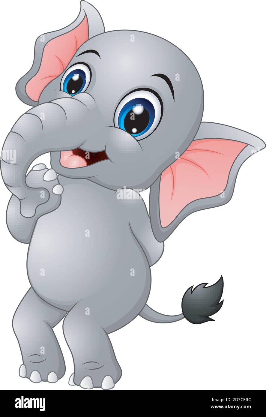 Cute elephant cartoon illustration Stock Vector Image & Art - Alamy