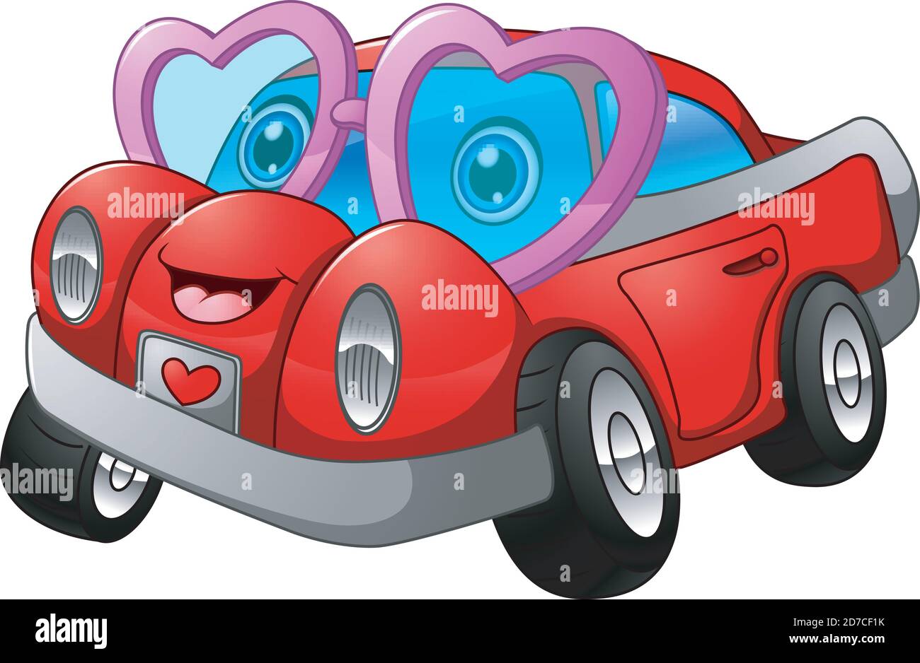 Vector Illustration Of Cartoon Car In Love Stock Vector Image And Art Alamy