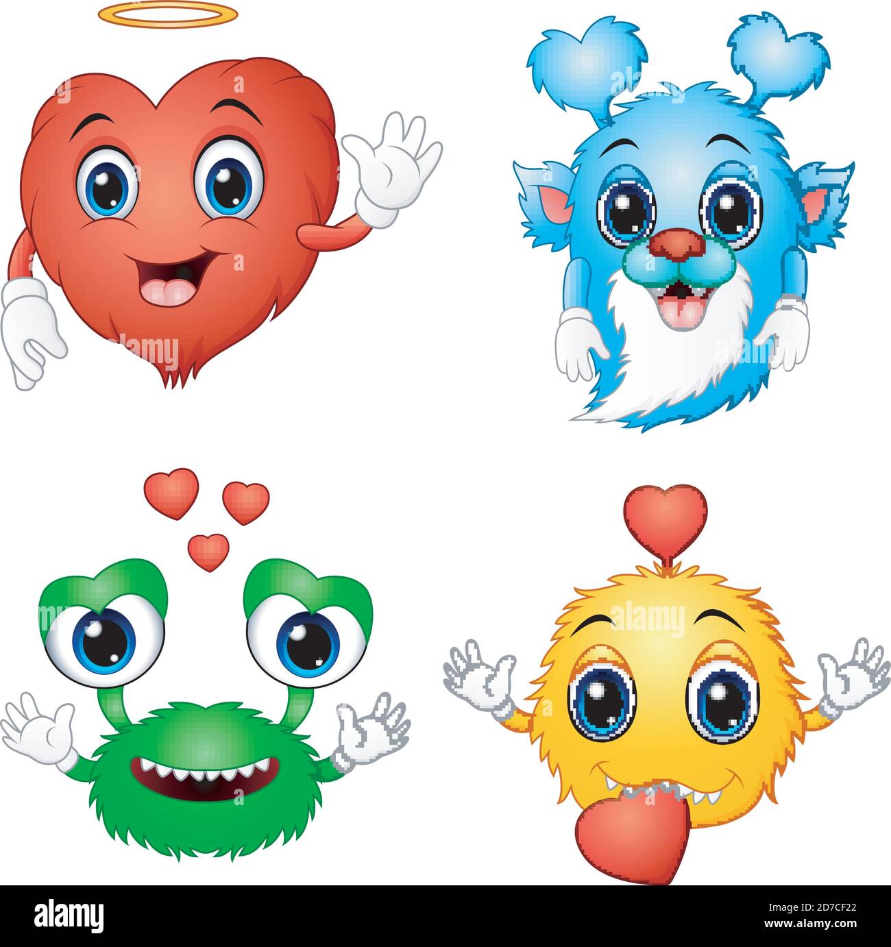 Vector illustration of Valentine love monsters Stock Vector Image & Art ...