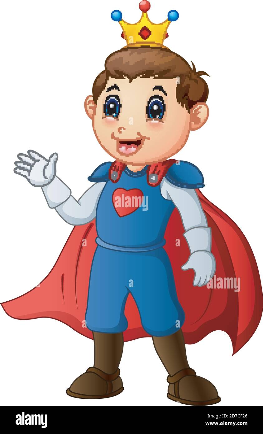Vector illustration of Cute boy with prince costume Stock Vector Image ...