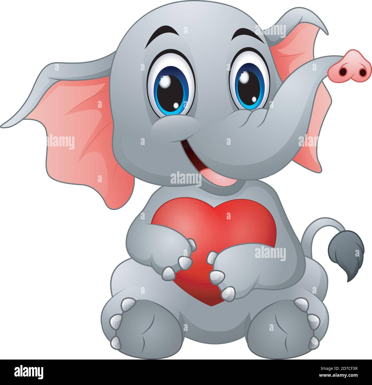 Cute Elephant Heart Clipart