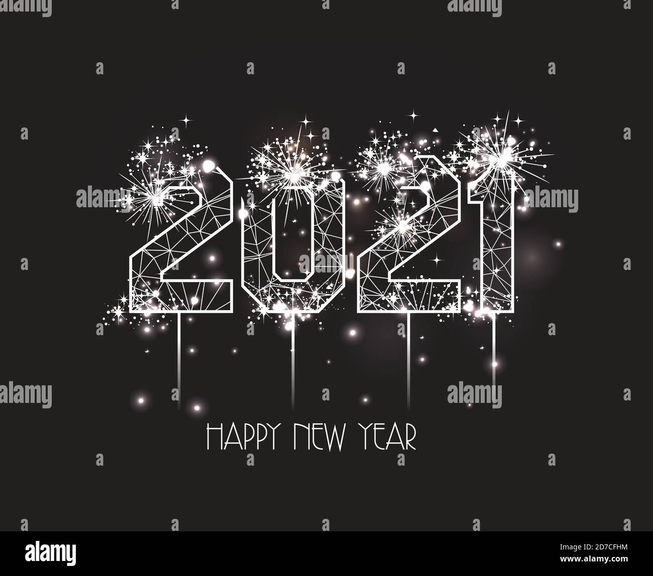 Happy new year 2021 fireworks Stock Vector Images - Alamy
