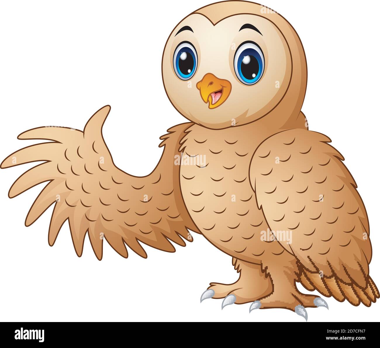 Vector illustration of Cartoon funny owl waving Stock Vector Image ...
