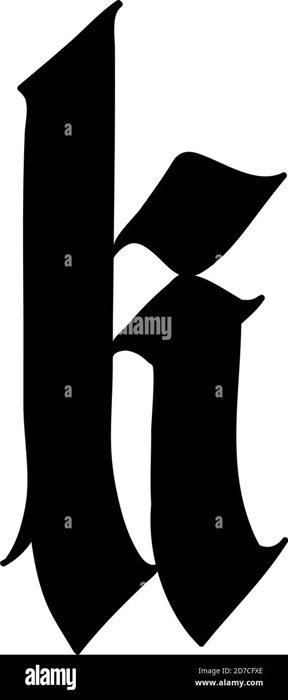 Letter K, in the Gothic style. Vector. Alphabet. The symbol is isolated ...