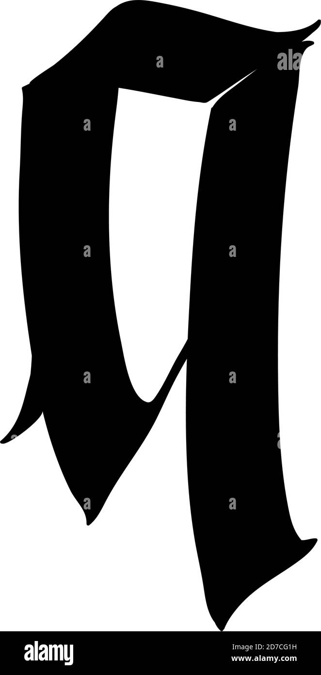 Letter Q, in the Gothic style. Vector. Alphabet. The symbol is isolated ...