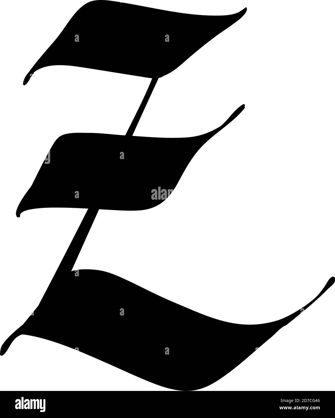 Letter Z, in the Gothic style. Vector. Alphabet. The symbol is isolated ...