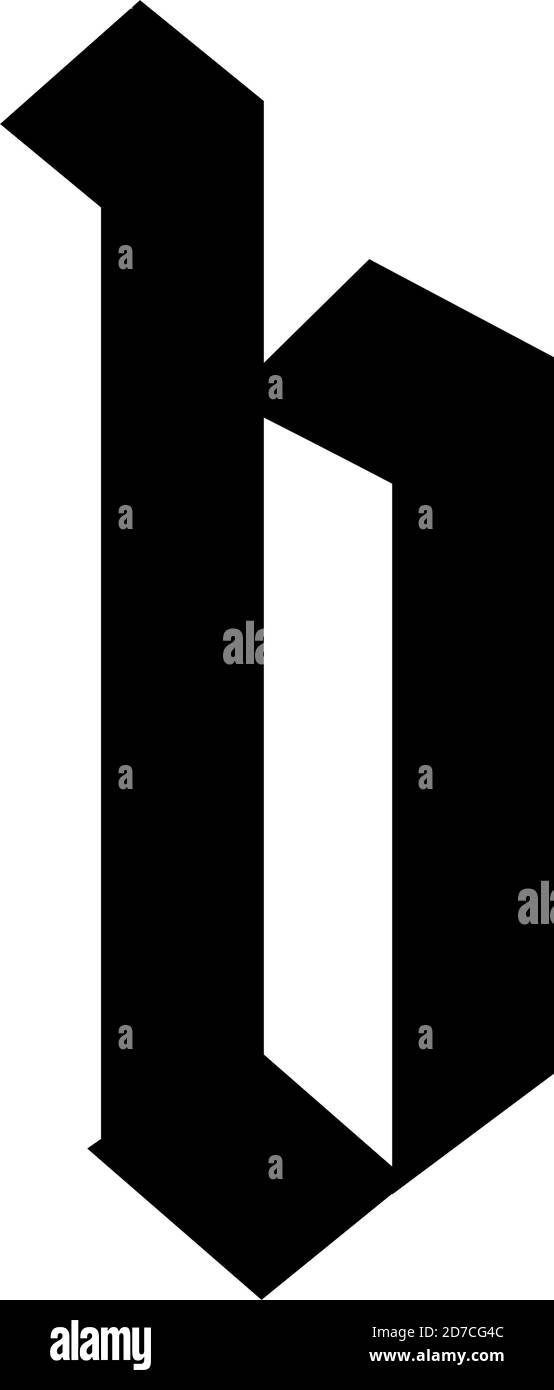 Letter b, in the Gothic style. Vector. Alphabet. The symbol is isolated ...