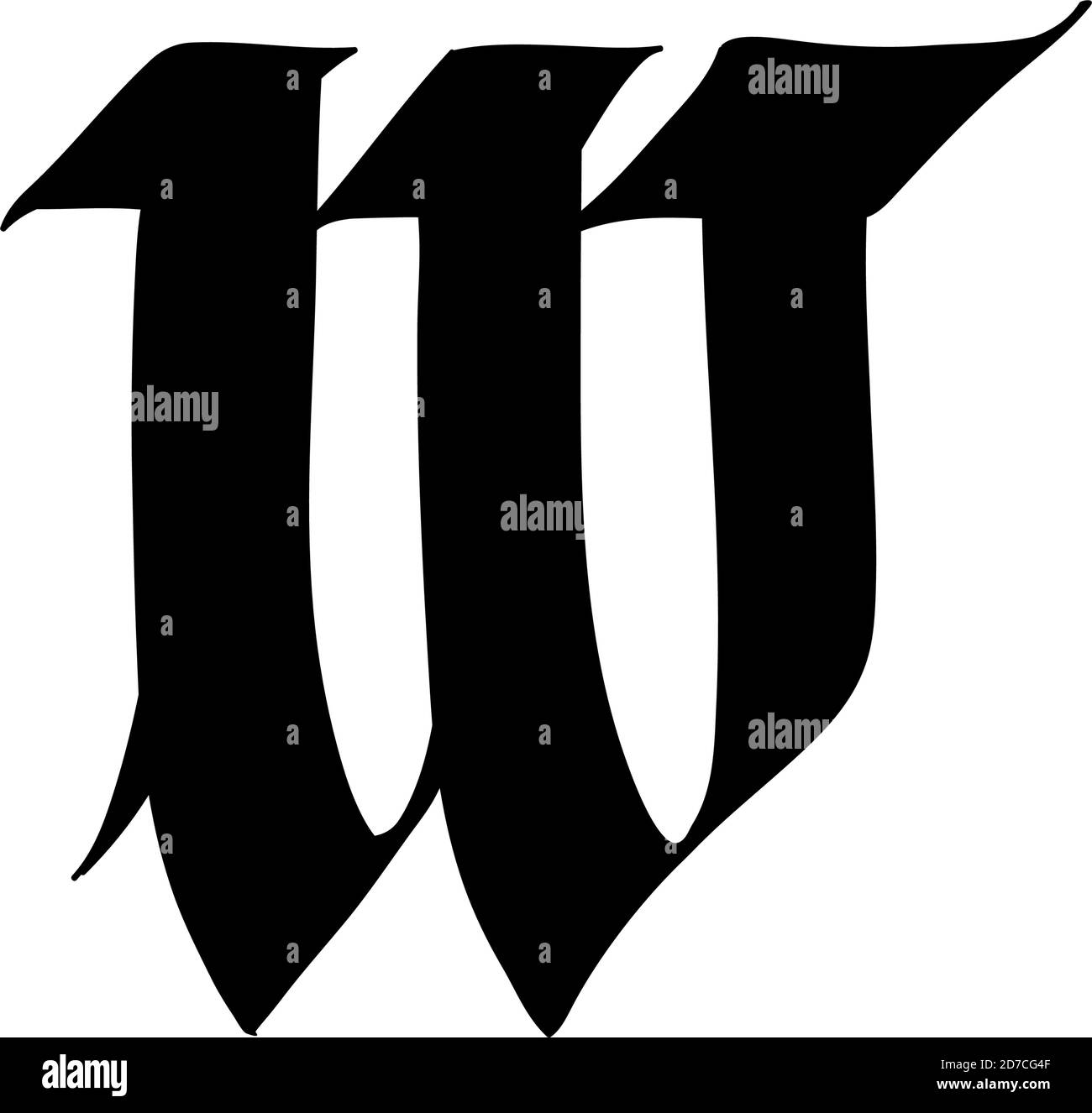 Calligraphy Letter W