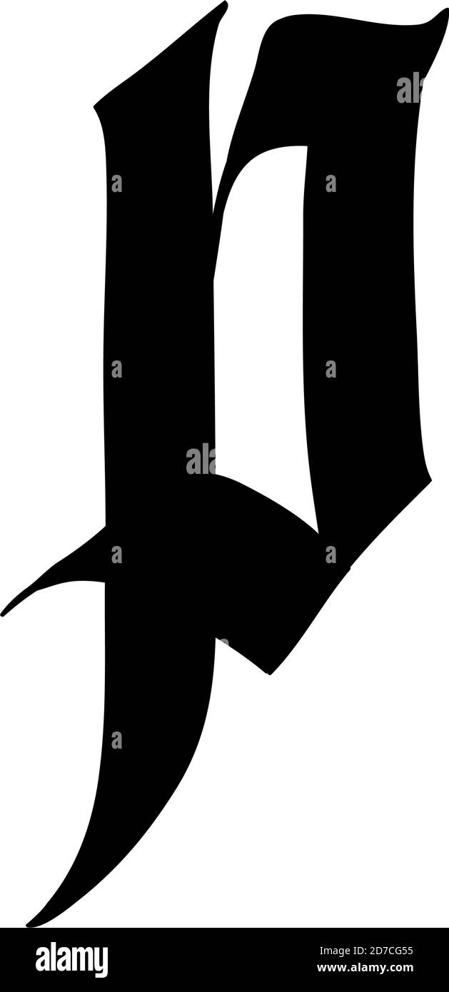 Letter P, in the Gothic style. Vector. Alphabet. The symbol is isolated ...