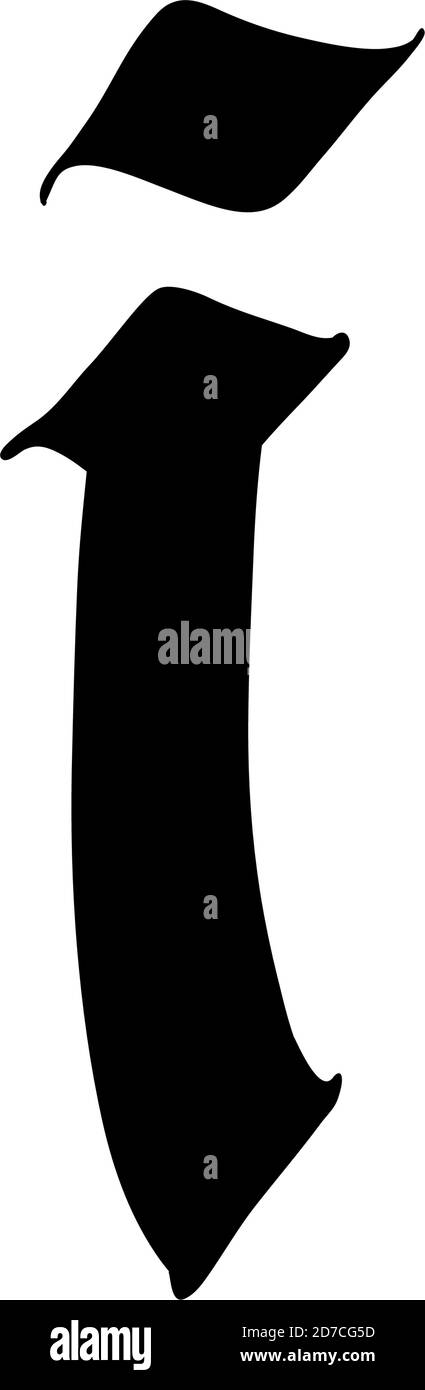 Letter I, in the Gothic style. Vector. Alphabet. The symbol is isolated ...
