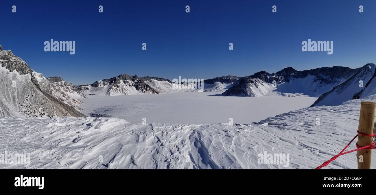 Frozen Volcano on top of Changbai Mountain Stock Photo - Alamy