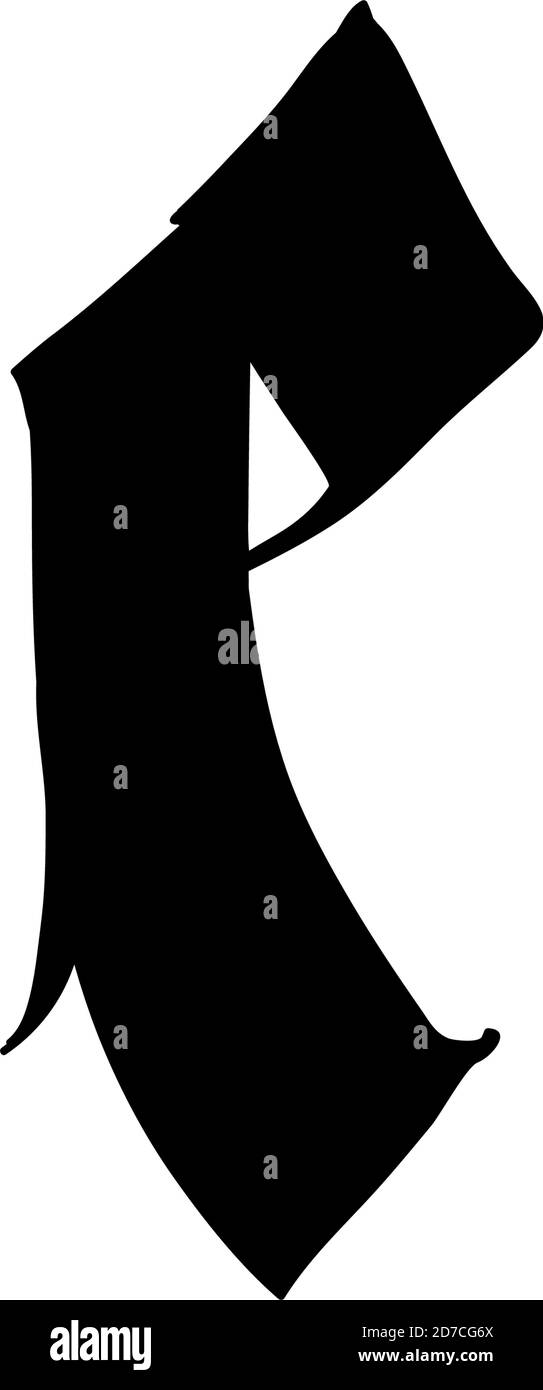 Letter E, in the Gothic style. Vector. Alphabet. The symbol is isolated ...