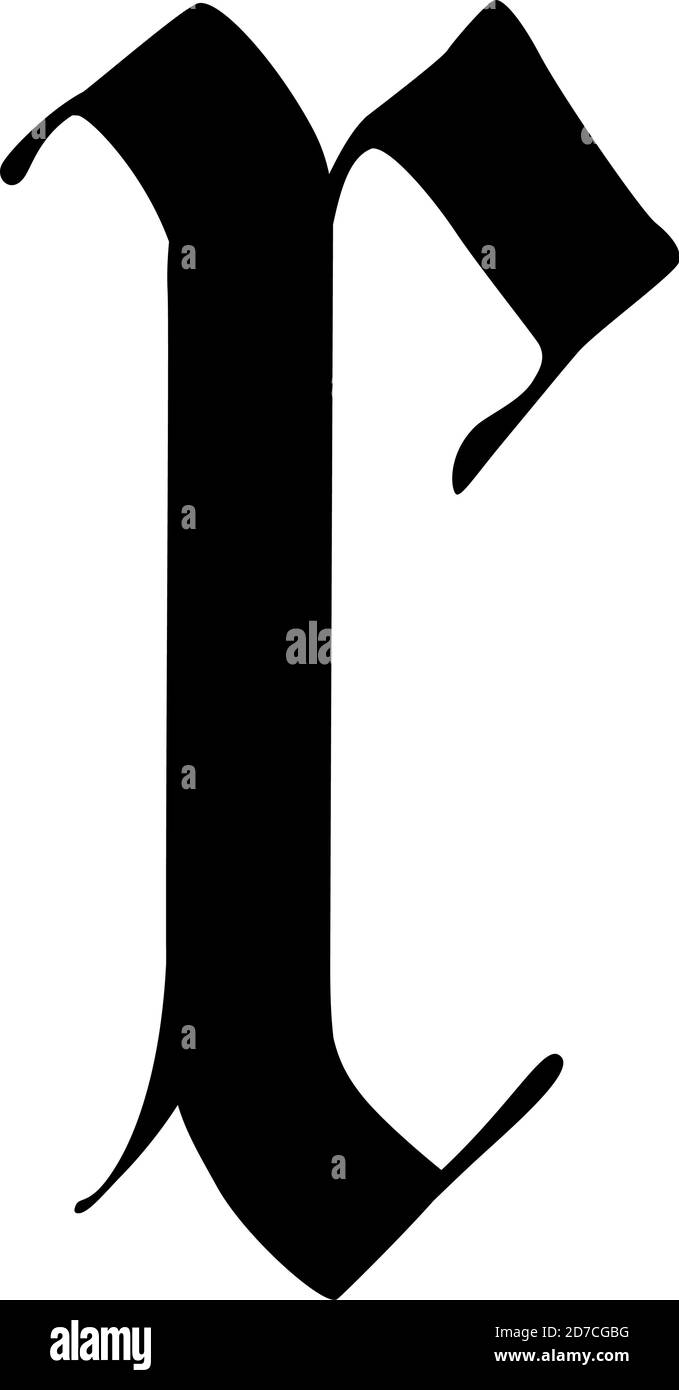 Letter R, in the Gothic style. Vector. Alphabet. The symbol is isolated ...