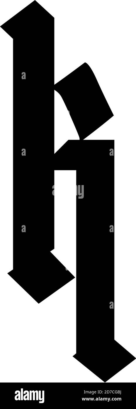 Letter k, in the Gothic style. Vector. Alphabet. The symbol is isolated ...