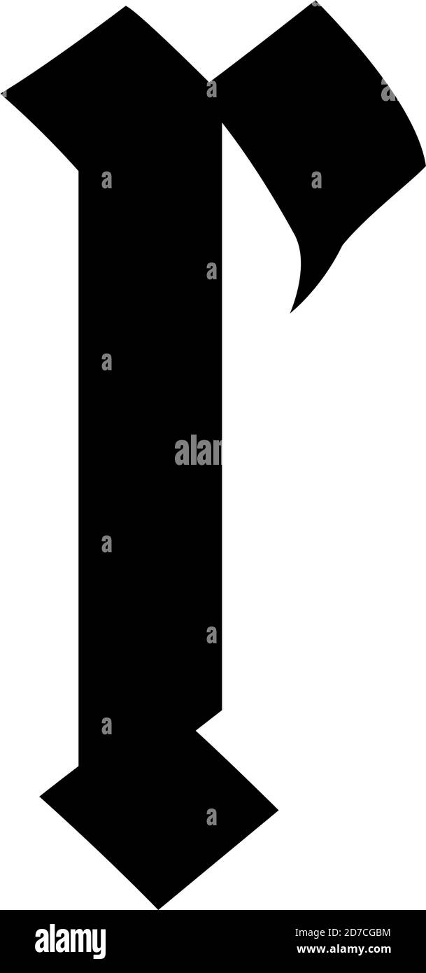 Letter r, in the Gothic style. Vector. Alphabet. The symbol is isolated ...