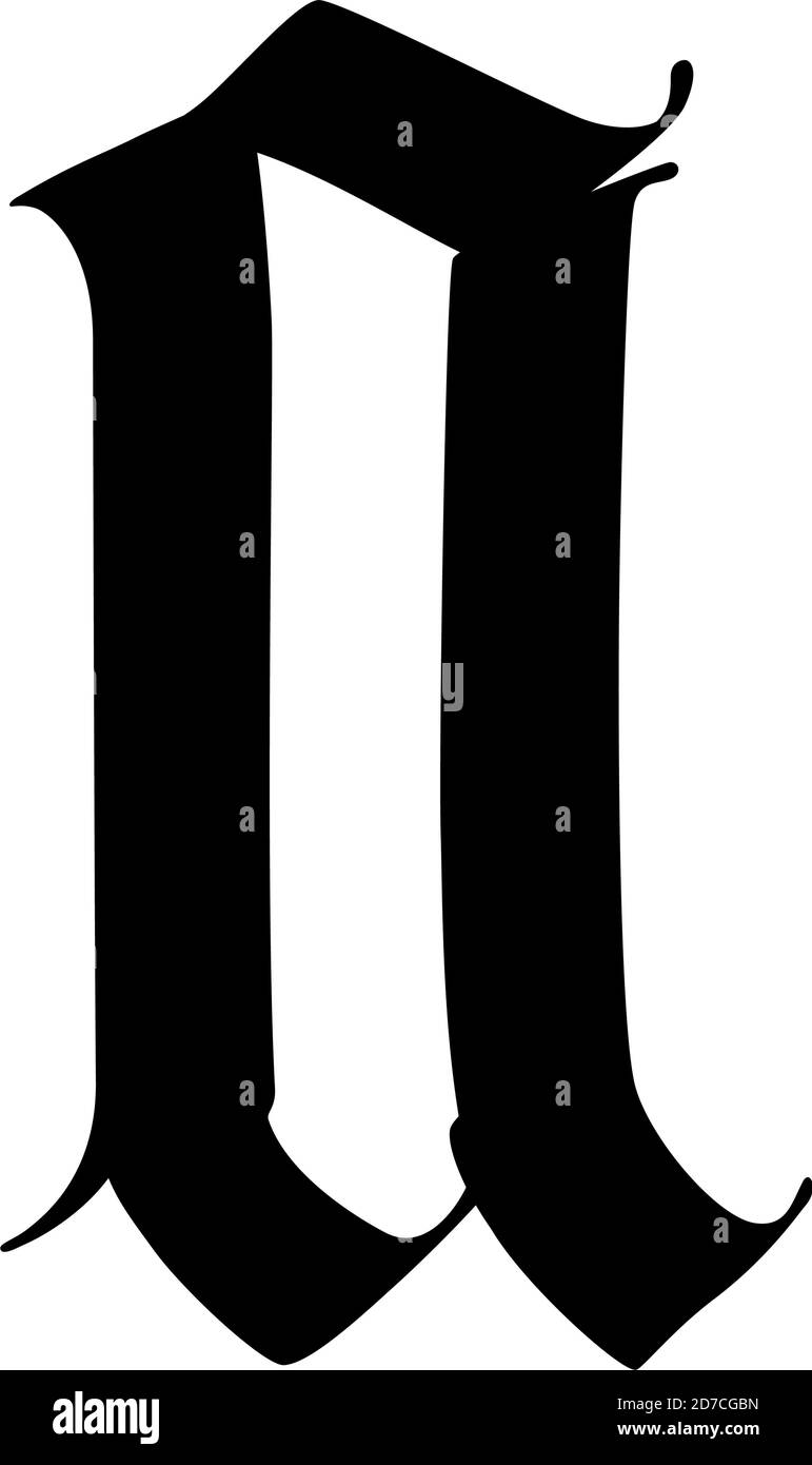Letter A, in the Gothic style. Vector. Alphabet. The symbol is isolated ...