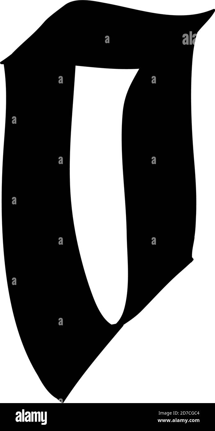 Letter O, in the Gothic style. Vector. Alphabet. The symbol is isolated ...