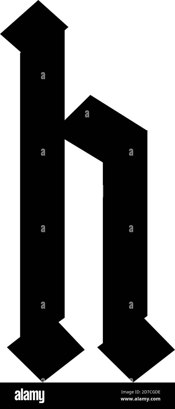 Letter h, in the Gothic style. Vector. Alphabet. The symbol is isolated ...