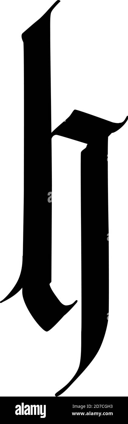 Letter H, in the Gothic style. Vector. Alphabet. The symbol is isolated ...