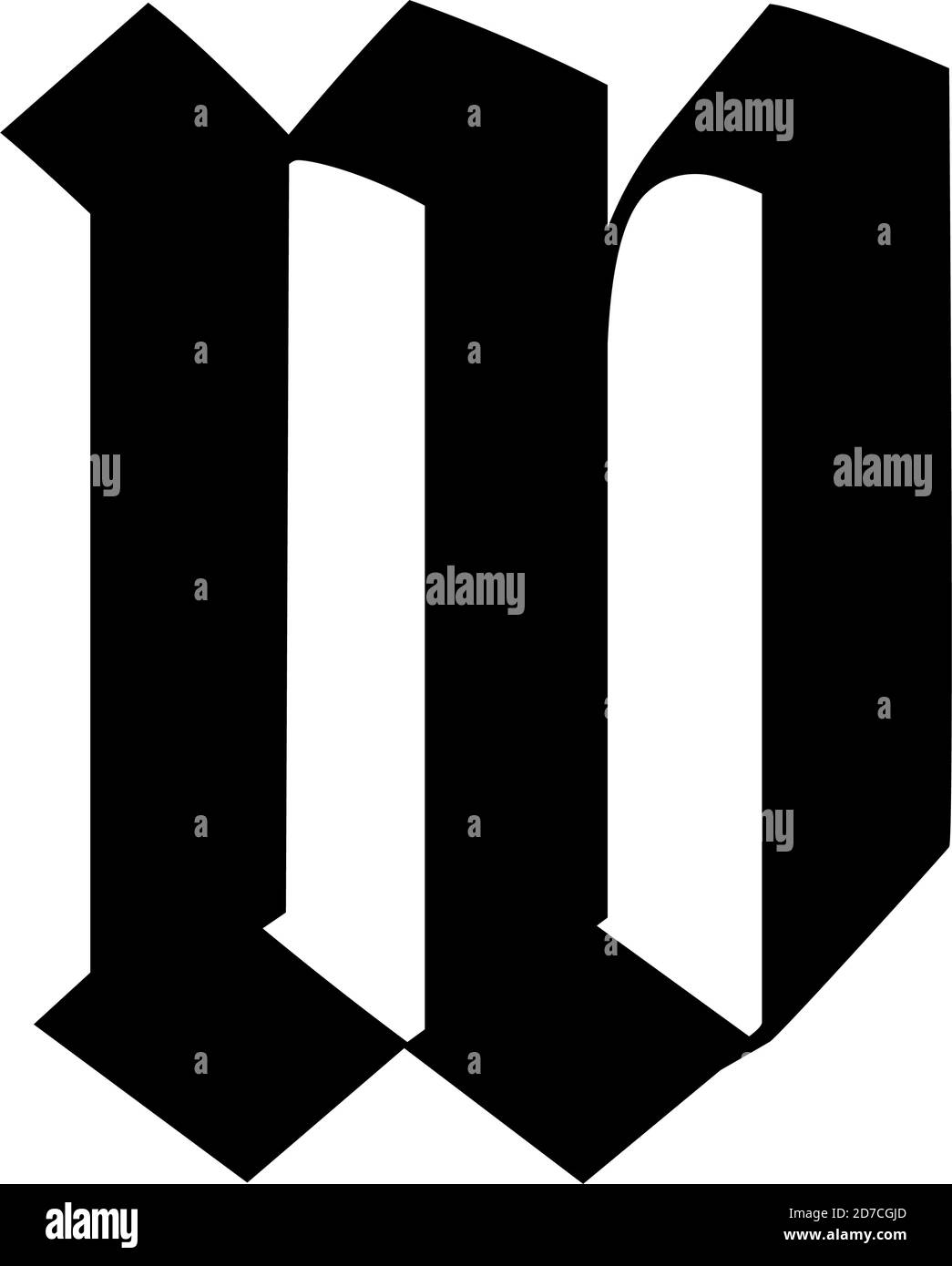 Letter v, in the Gothic style. Vector. Alphabet. The symbol is isolated ...