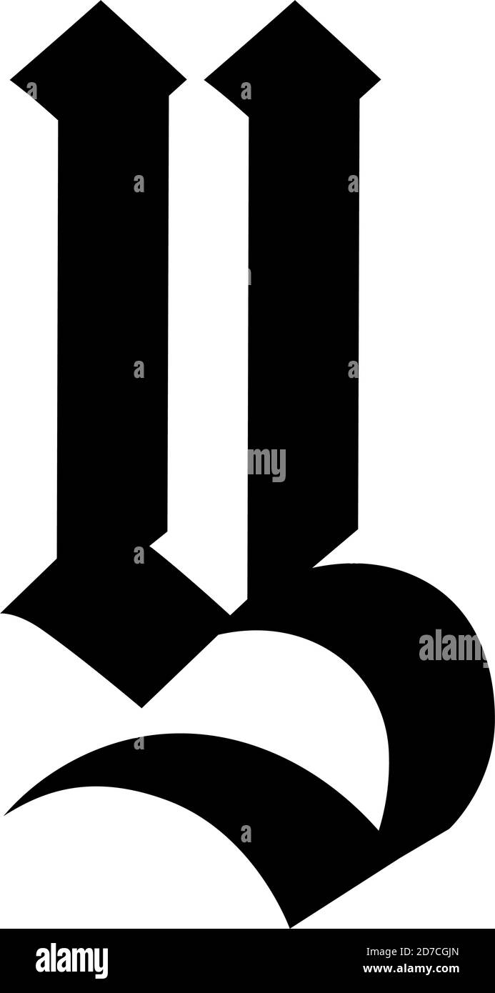 Letter y, in the Gothic style. Vector. Alphabet. The symbol is isolated ...