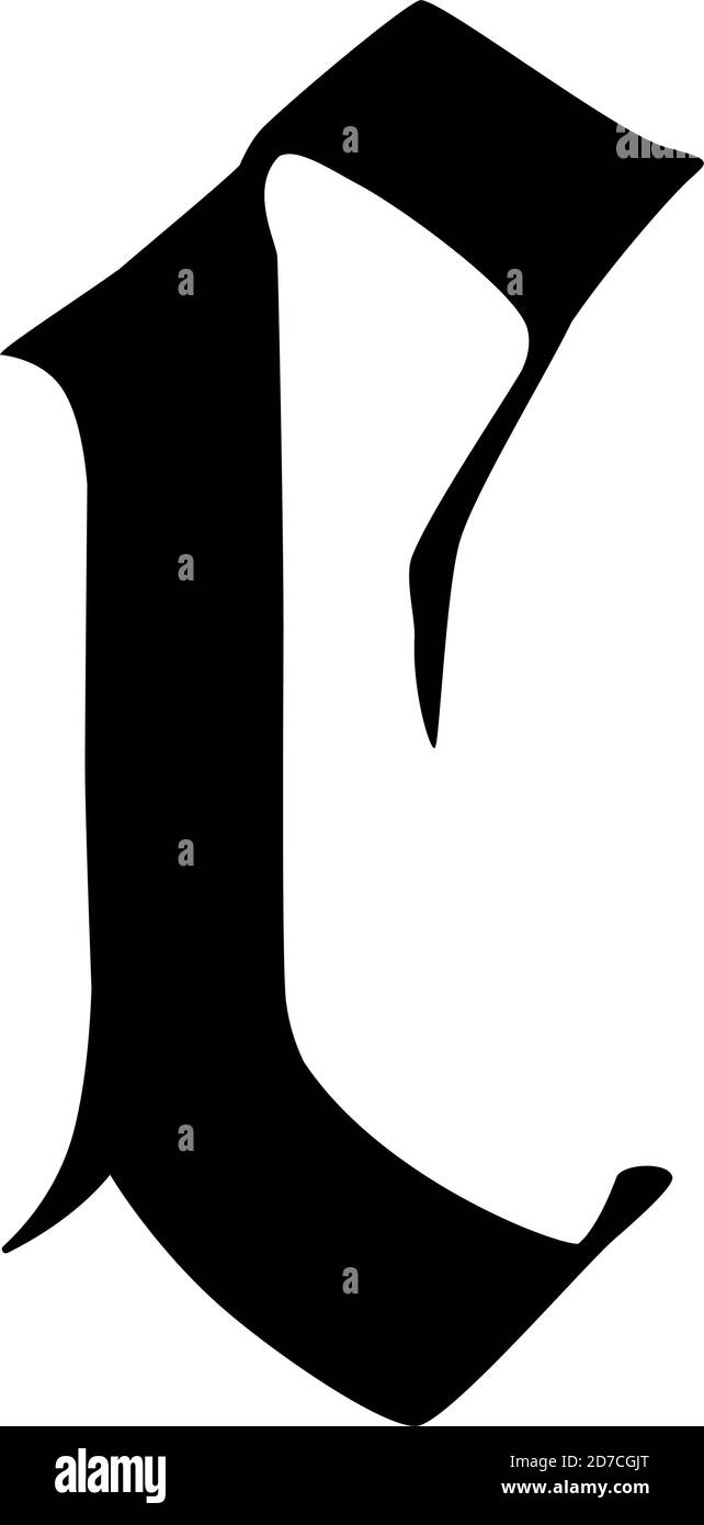 Letter c, in the Gothic style. Vector. Alphabet. The symbol is isolated ...