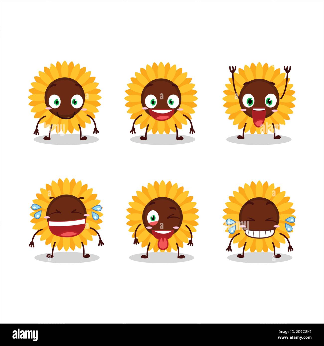 Cartoon character of sunflower with smile expression Stock Vector Image ...