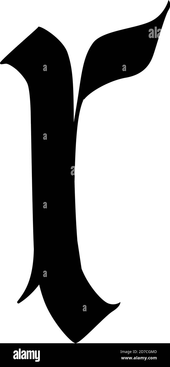 Letter r, in the Gothic style. Vector. Alphabet. The symbol is isolated ...