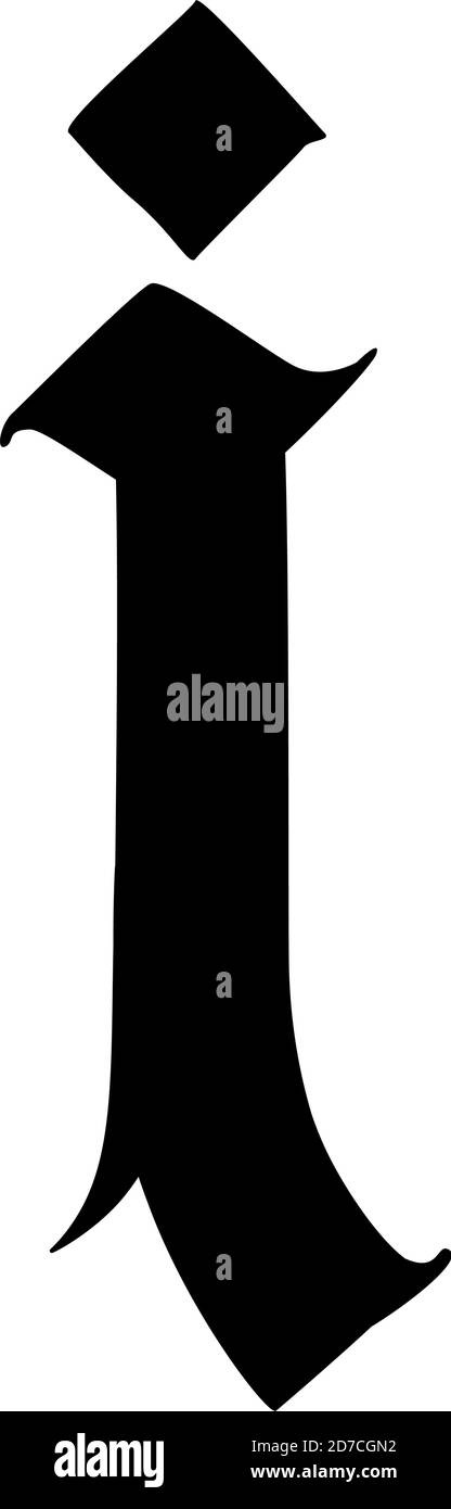 Letter i, in the Gothic style. Vector. Alphabet. The symbol is isolated ...